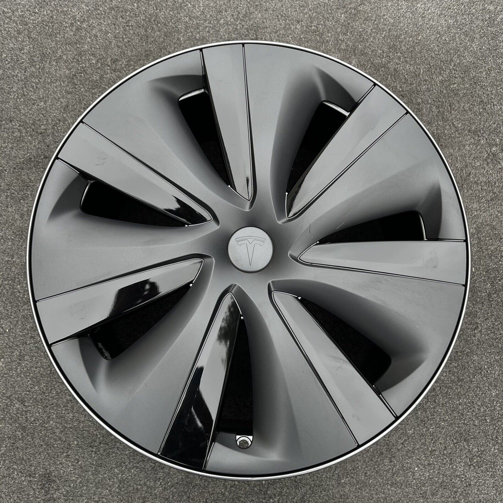 single 19 inch wheel/rim tesla model s plaid front 2020-2023 oem grey ...