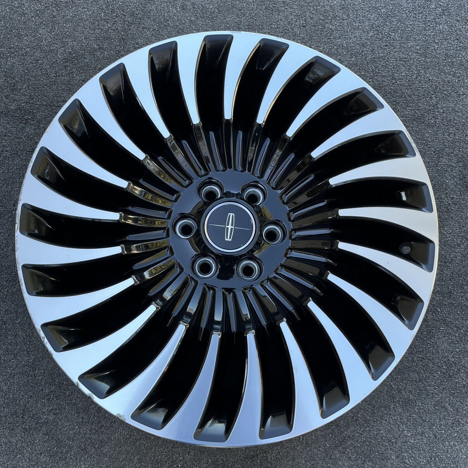 SINGLE 22 INCH WHEEL/RIM LINCOLN NAVIGATOR 2018-2021 OEM BLACK MACHINED ...