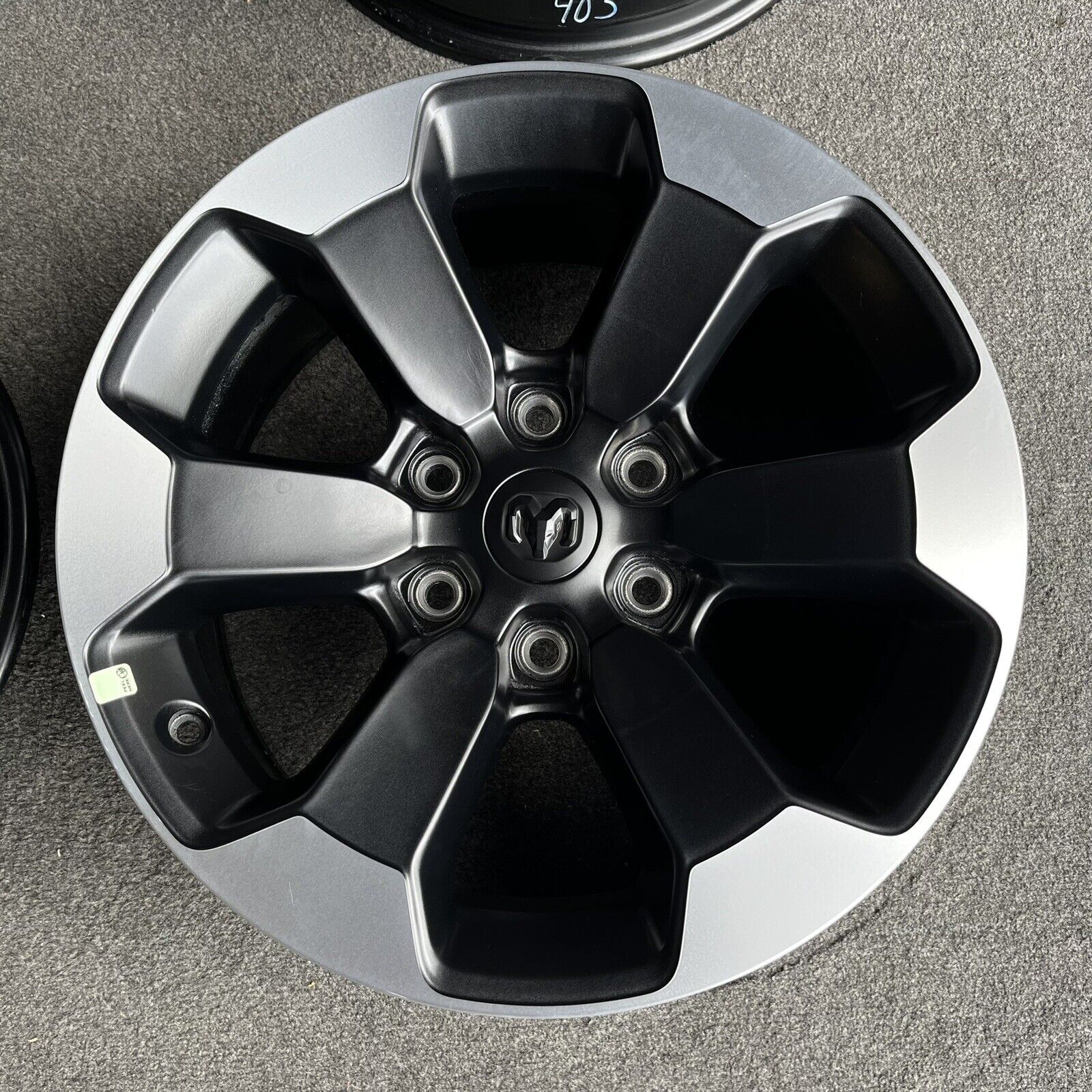 SINGLE 18 INCH WHEEL/RIM DODGE RAM REBEL 1500 2019-2024 OEM BLACK POLISHED 2671 | JC wheels and caps