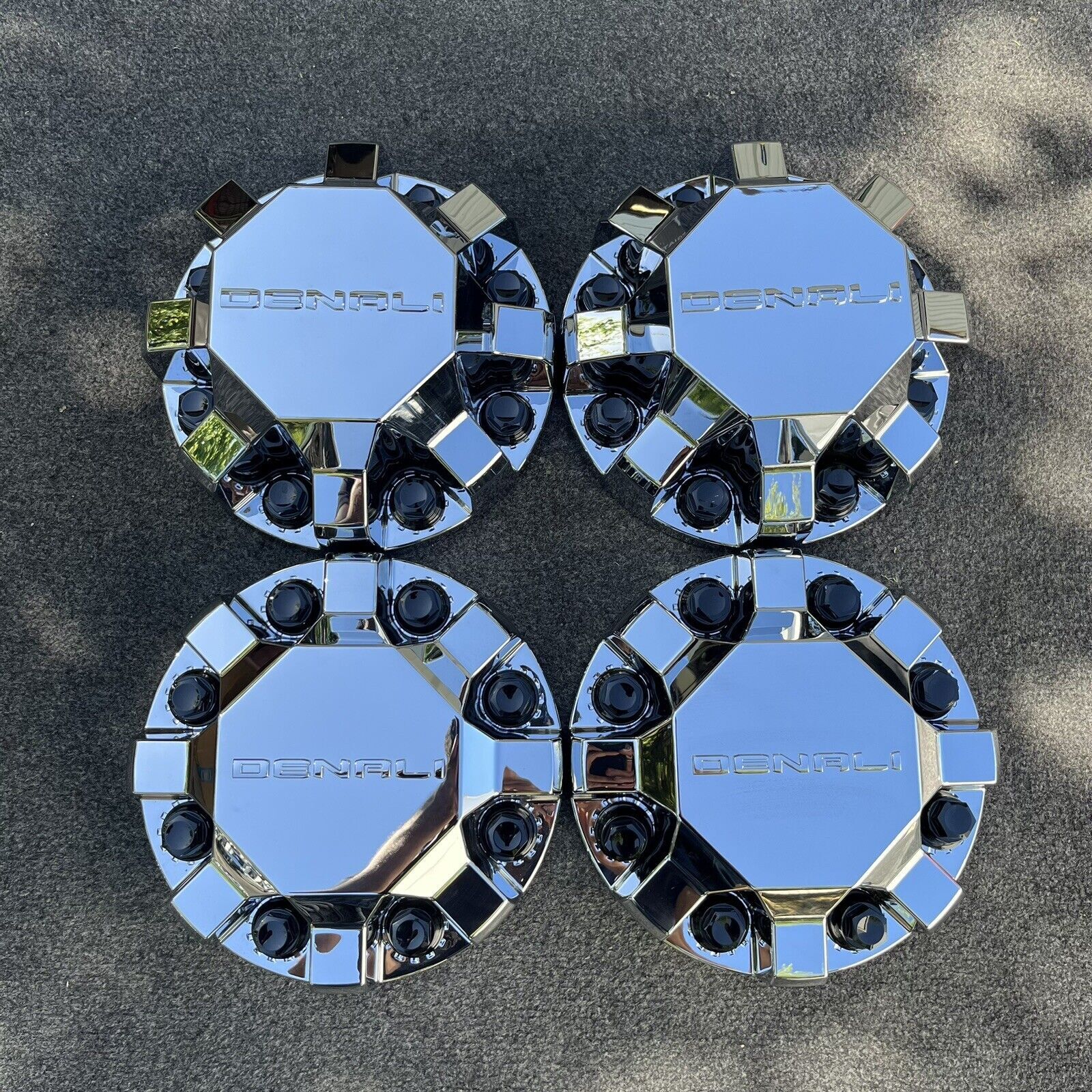 set (4) center caps gmc sierra denali 3500 dually 2024-2025 oem chrome ...