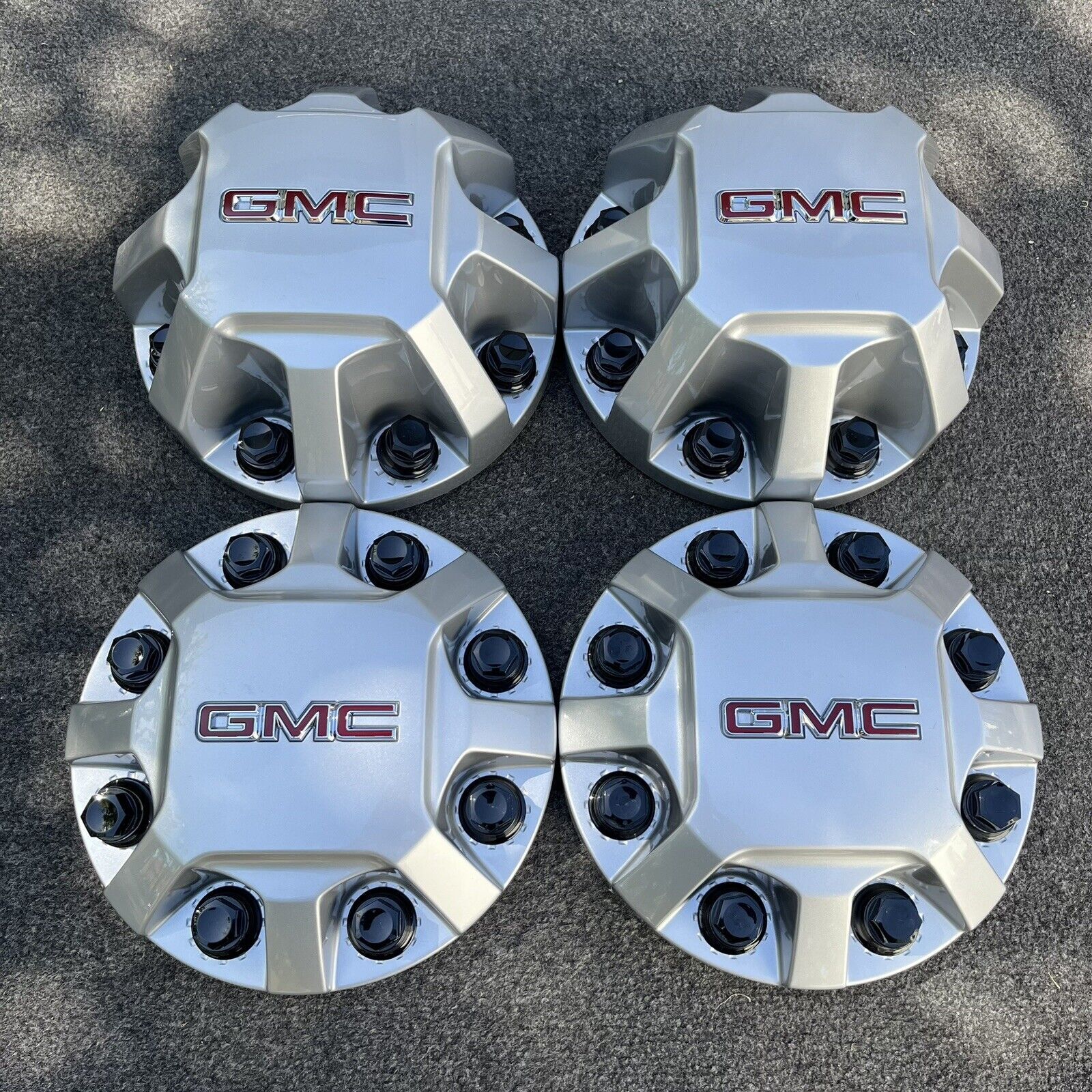 set (4) center caps gmc sierra 3500 dually 2024-2025 oem silver ...